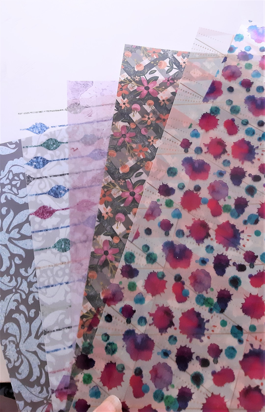 Printed Patterned Vellum Parchment and Acetate A4 / Background Papers ...