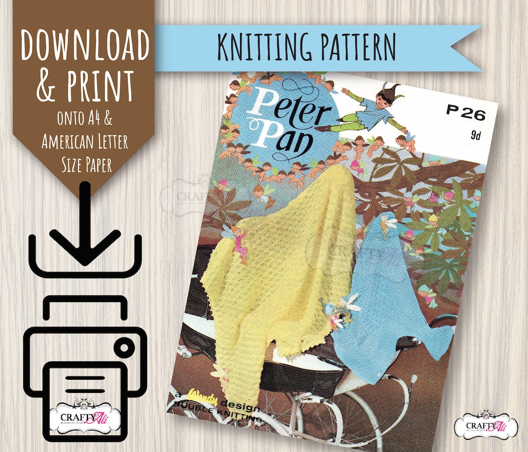 PRINTABLE Vintage Knitting Pattern, Peter Pan P26, Digital Knitting ...