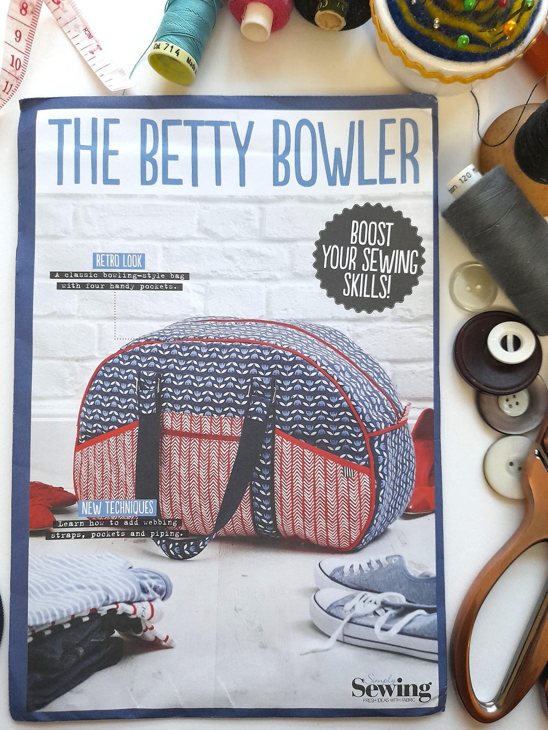 Bowling-style Bag Sewing Pattern, Simply Sewing Pattern "the Betty ...