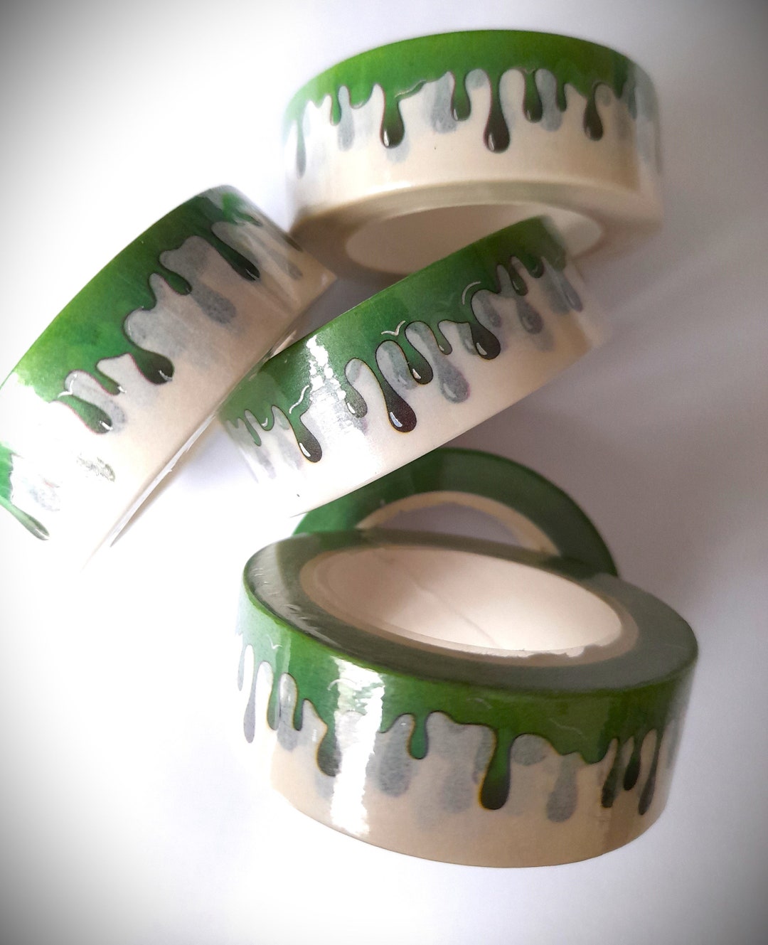 Green Slime Ectoplasm Grungy Halloween Washi Tape, Printed Masking Tape ...