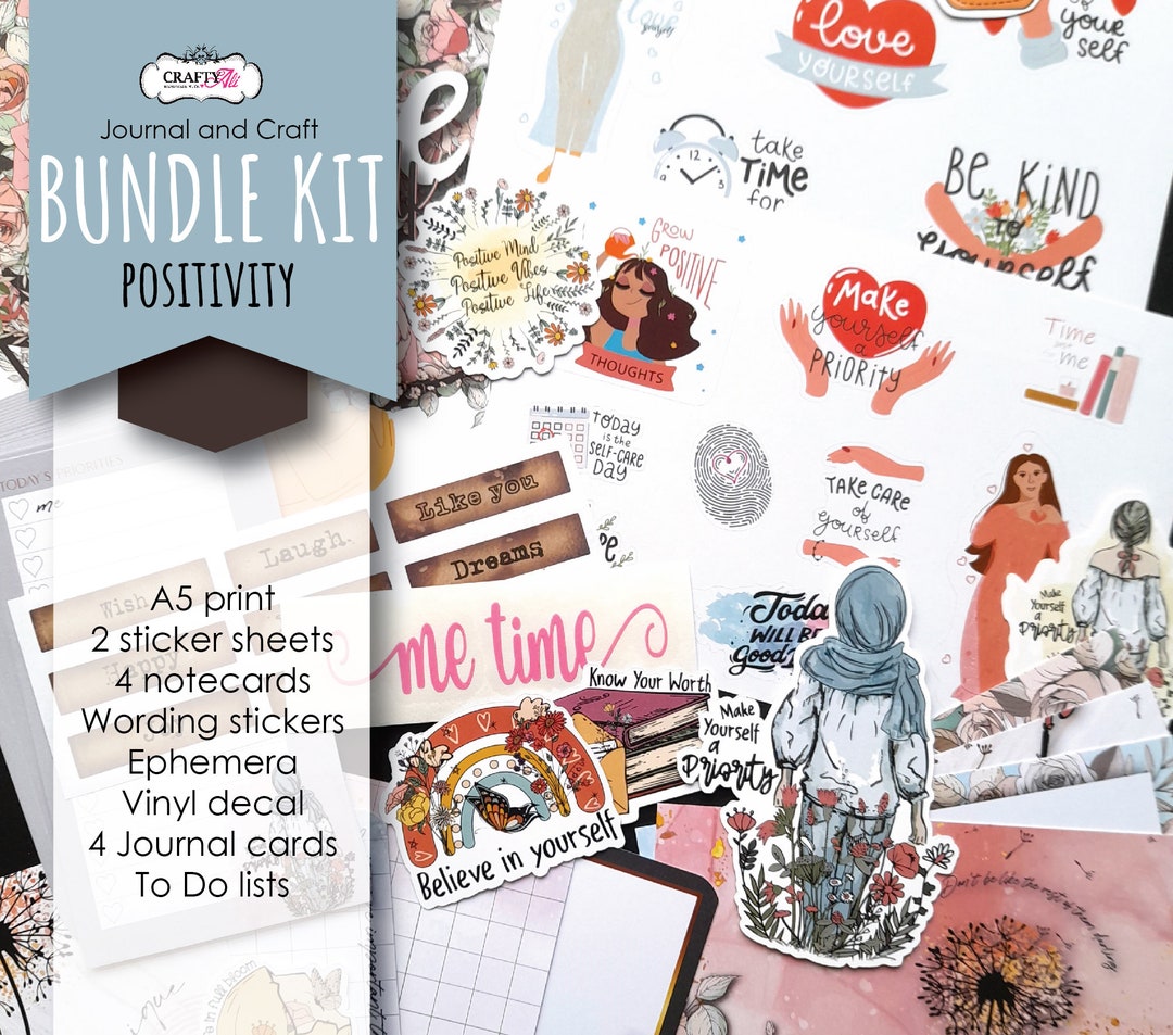 Planner Stationery Craft Bundle Kit - Positivity Love Yourself ...