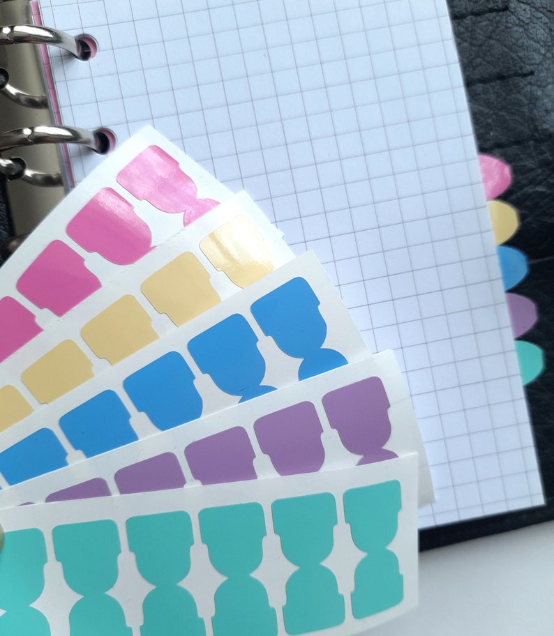 Self Adhesive Planner Tabs in Soft Pastel Colours, Tiny Tabs, Choose ...