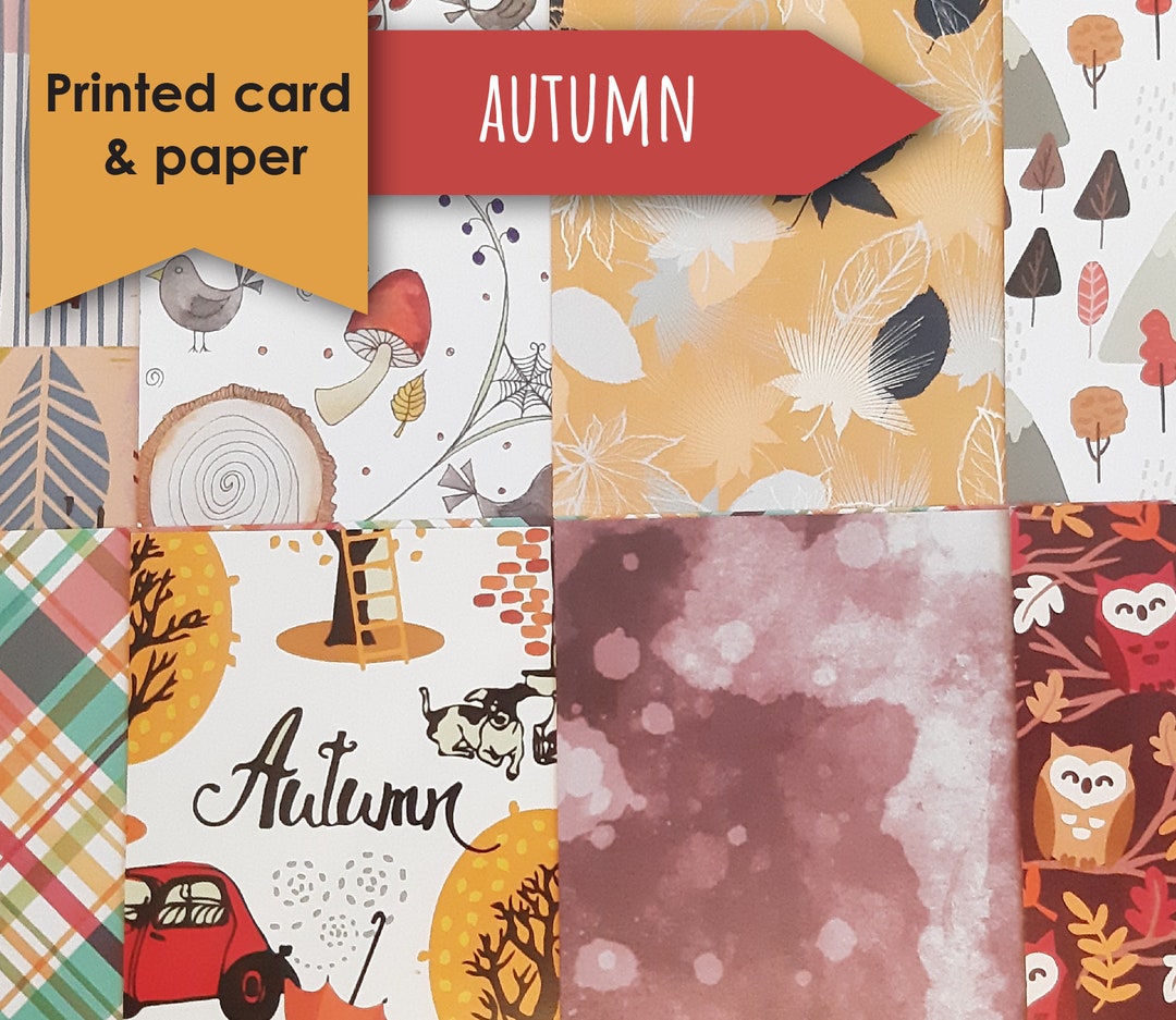 Printed Patterned A4 Card and Paper - Autumnal Theme / Background ...
