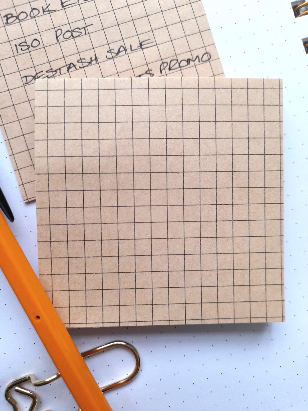 Kraft Paper Square Grid Sticky Notes Pads, In-view Reminder Stickers - Etsy