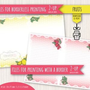 PRINTABLE Letter Writing Notepaper, Fruit Theme, Digital Letter Writing ...