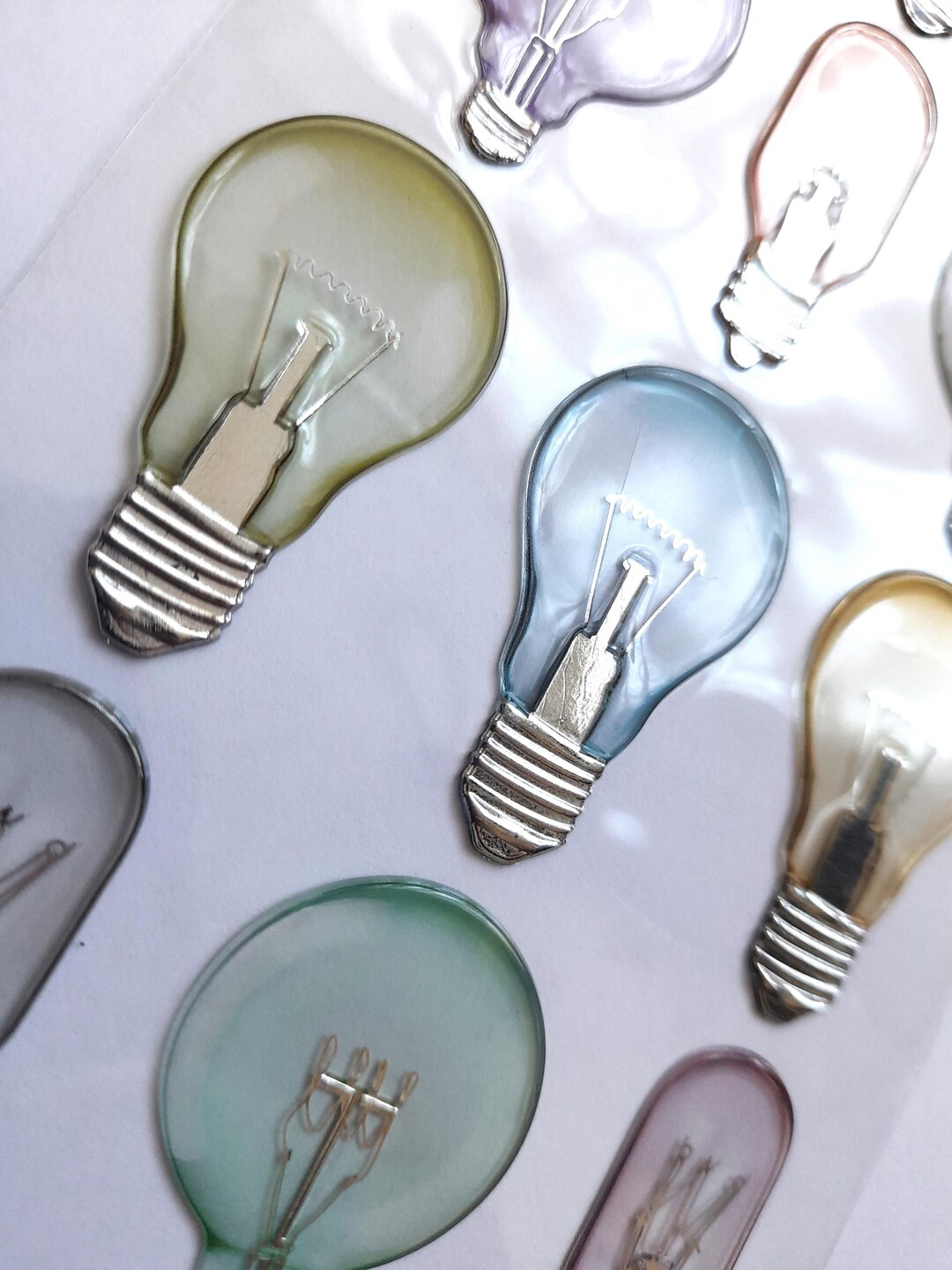 Clear Light Bulb Stickers With Silver Foiling Detail, Idea Stickers ...