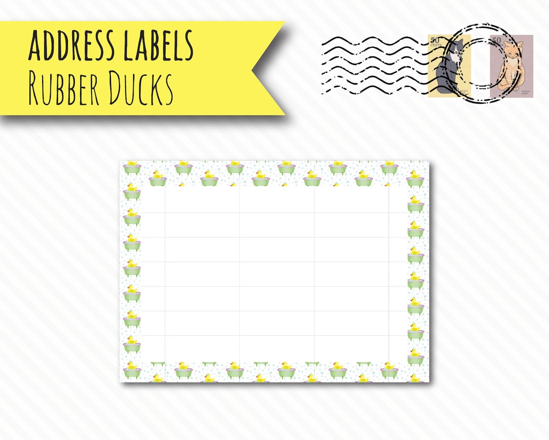 Address Labels With a Rubber Ducks Design, Self-adhesive Blank Parcel ...