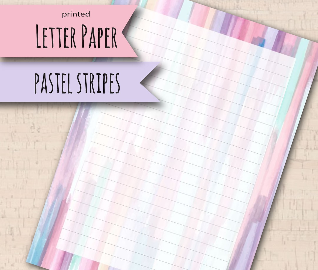 Pastel Colours Printed Letter Writing Paper - Notepaper Set - Pastel ...