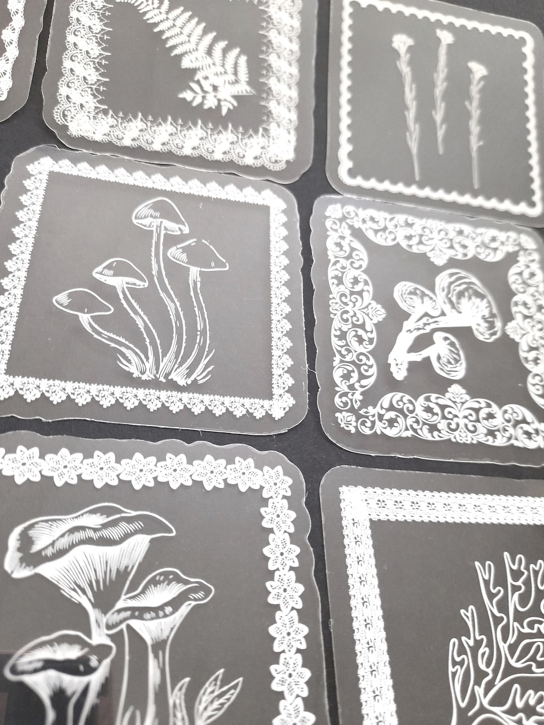 Square Lace Frame Stickers Transparent Stickers Lace Stickers Planner ...