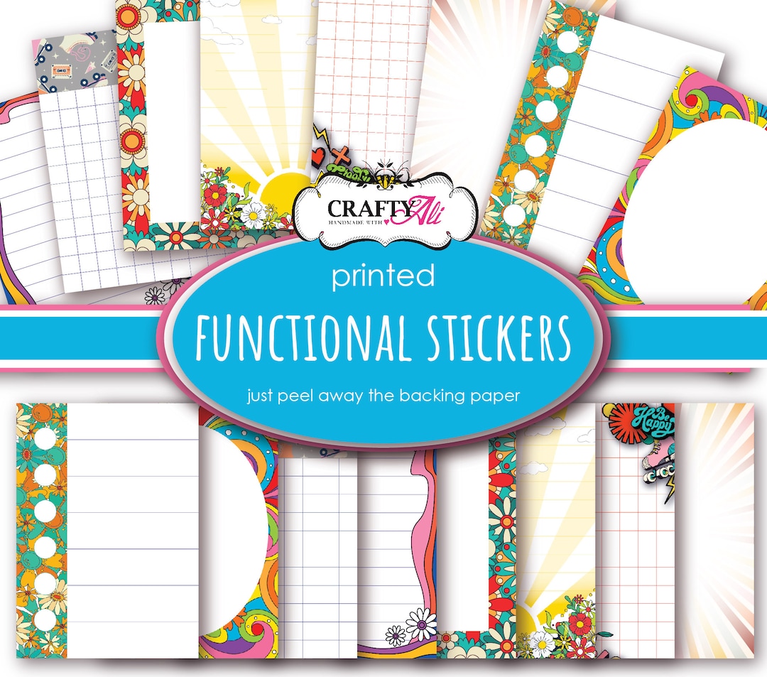 Printed Functional Stickers: Retro 1970's Theme / to Do Stickers ...