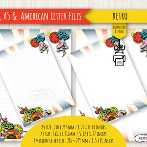 PRINTABLE Letter Writing Notepaper, 1970's Retro, Digital Letter ...