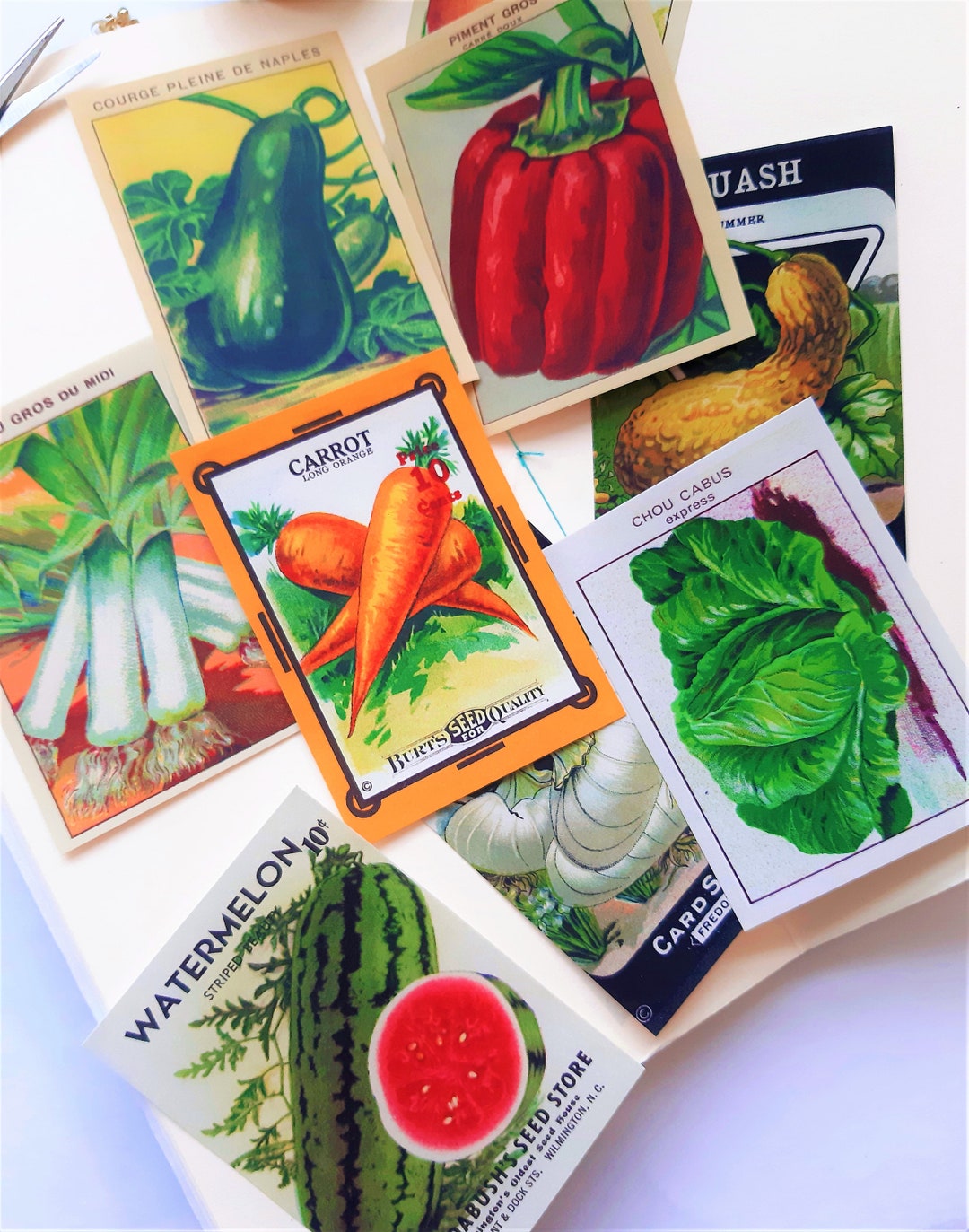 Vintage Seed Packet Prints on Paper, Die Cuts Ephemera, Junk Journal ...