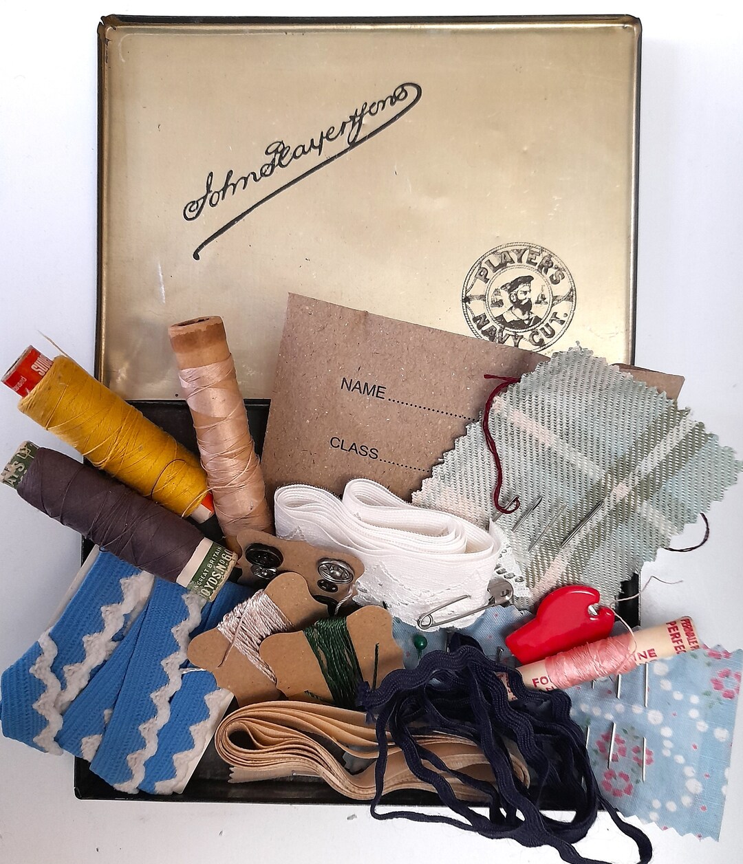 Vintage Sewing Kit With Lovely Haberdashery Item, Neatly Contained in ...
