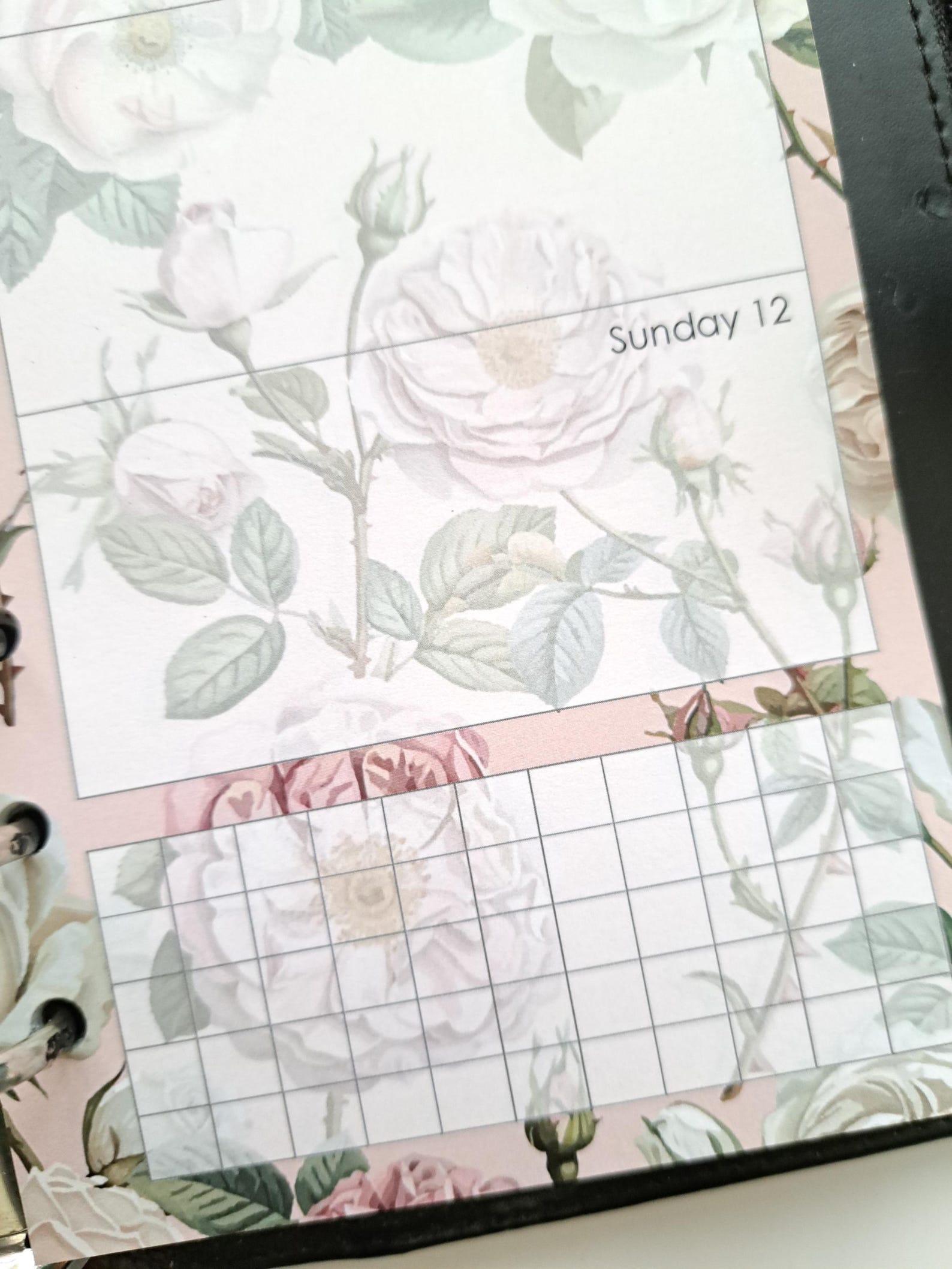 2026 Diary Refills, Pink Roses Pattern, Week to View Layout, Printed ...