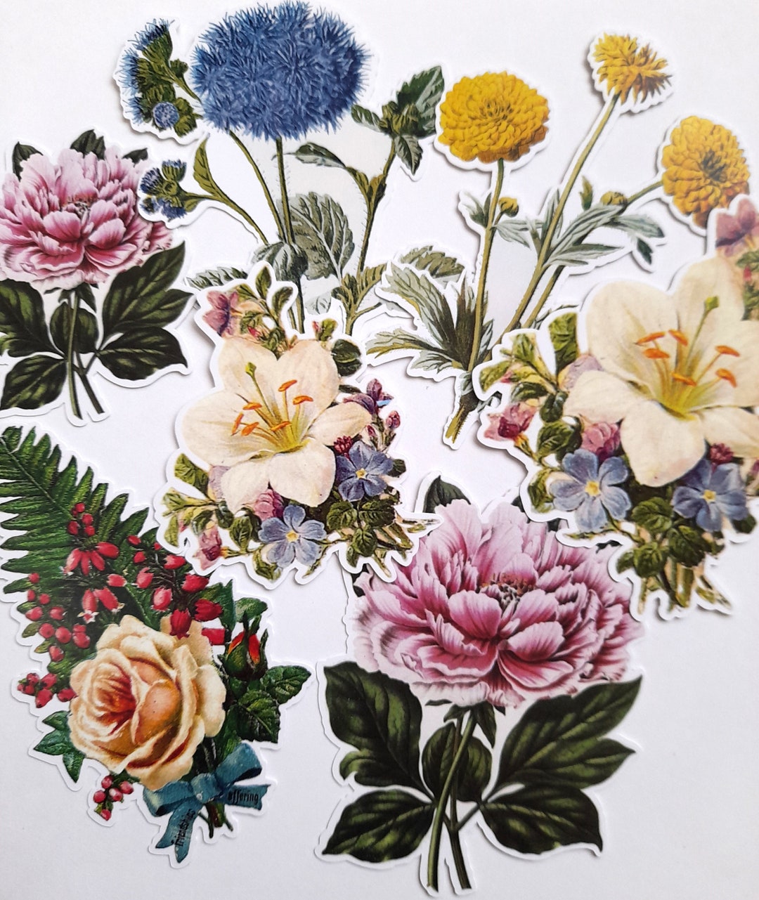 Large Vintage Flowers Ephemera Die Cuts, Junk Journal Smash Book Glue ...