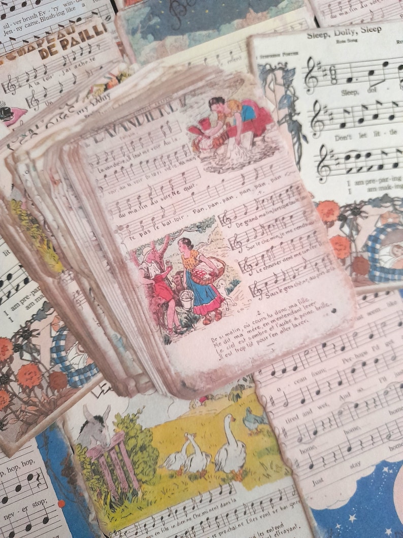 Old Children's Book Page Die Cuts, Ephemera for Junk Journal Supplies ...