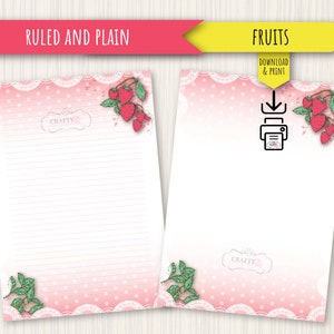 PRINTABLE Letter Writing Notepaper, Fruit Theme, Digital Letter Writing ...