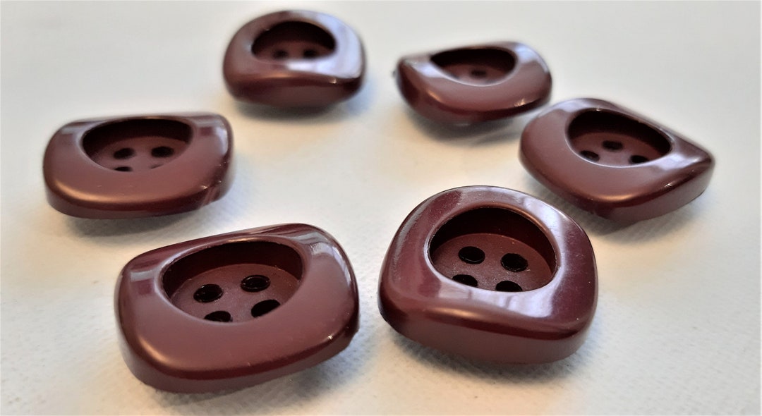 20mm Square Dark Red Chunky 4-hole Buttons Vintage - Etsy