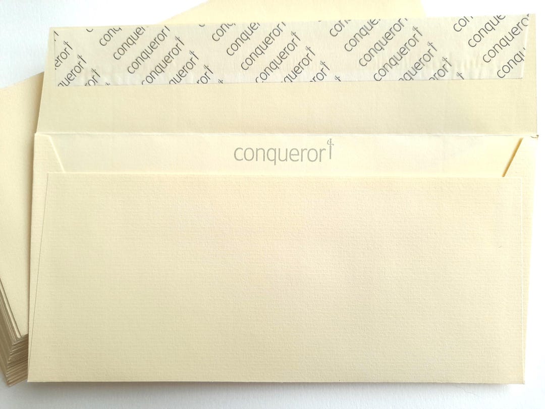 DL Size Conqueror Laid Envelopes, 120gsm, Bankers Peel 'n' Seal Wallet ...