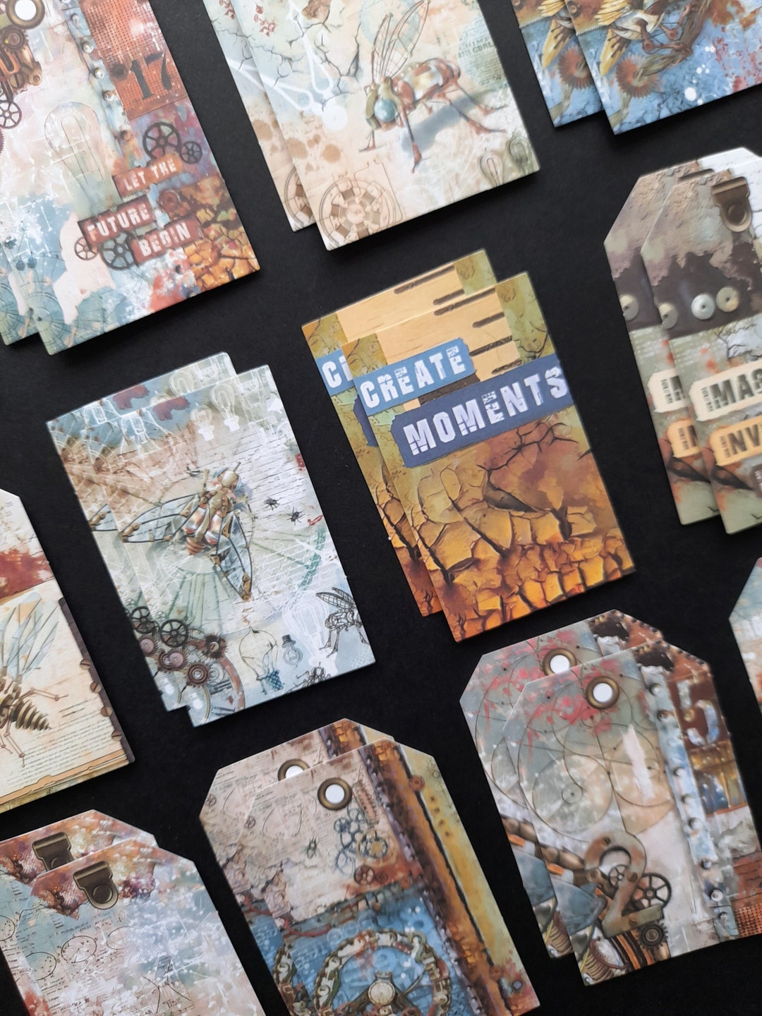 Steampunk Collage Sticker Flakes / Vintage Stickers / Junk Journal Stickers / Penpal Supplies ...