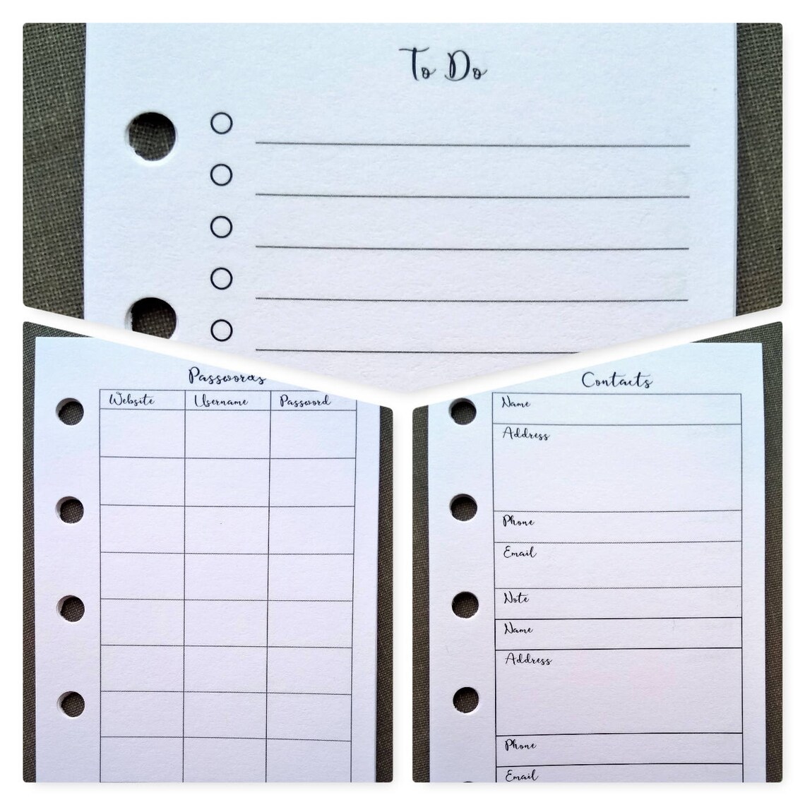 Mini Size Printed and 5-hole Punched Planner Inserts - Etsy