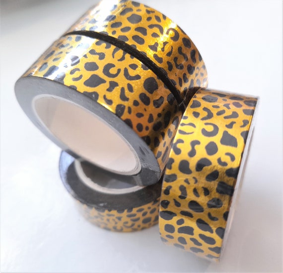 Leopard Print Gold Foiled Geometric Washi Tape Printed - Etsy