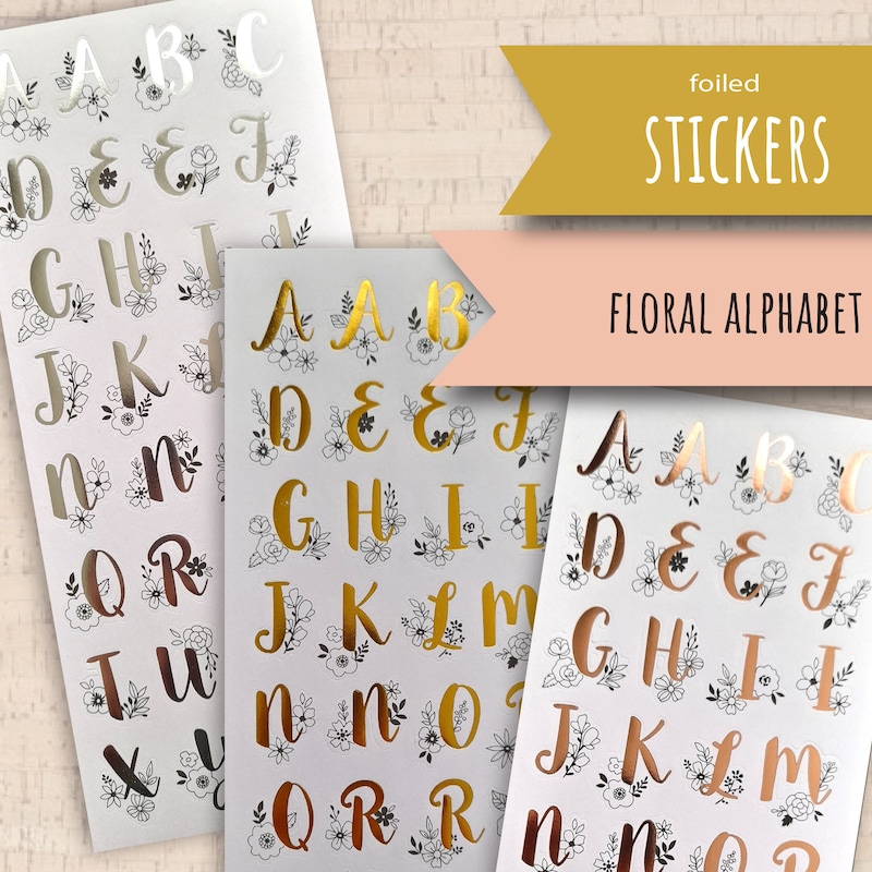 Alphabet Stickers Pretty - Etsy UK