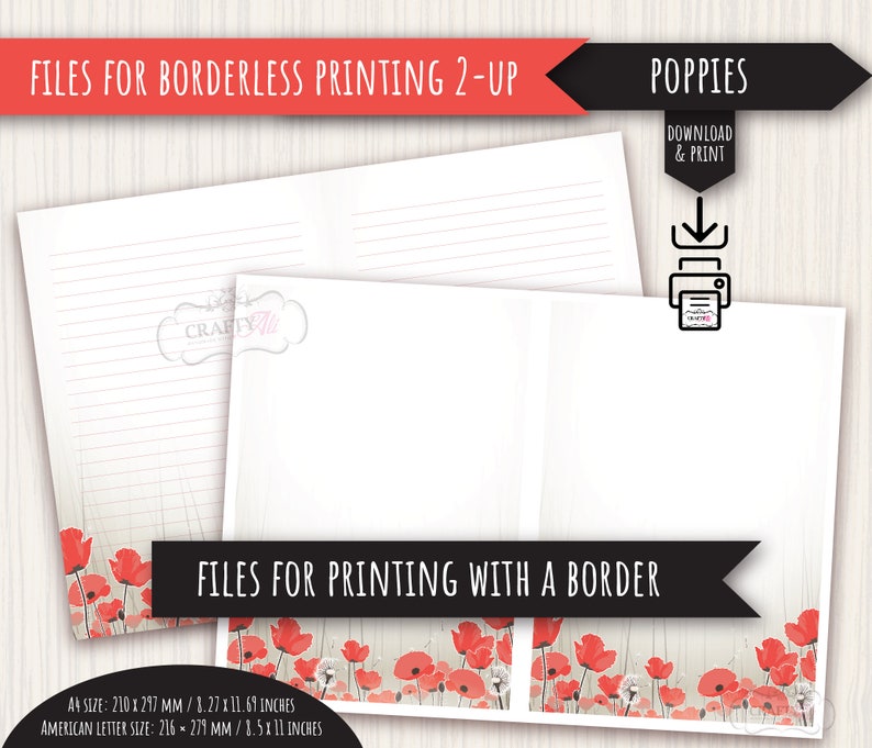 PRINTABLE Letter Writing Notepaper Poppies - Etsy
