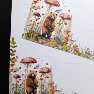 Toadstool Bear Printed Letter Writing Paper Set, Notepaper Set ...