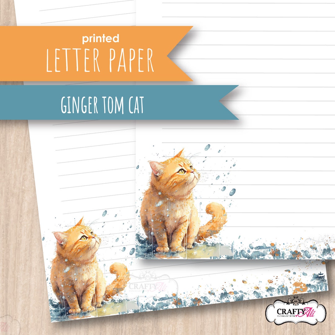 Ginger Tom Cat Printed Letter Writing Paper / Notepaper Set - Etsy