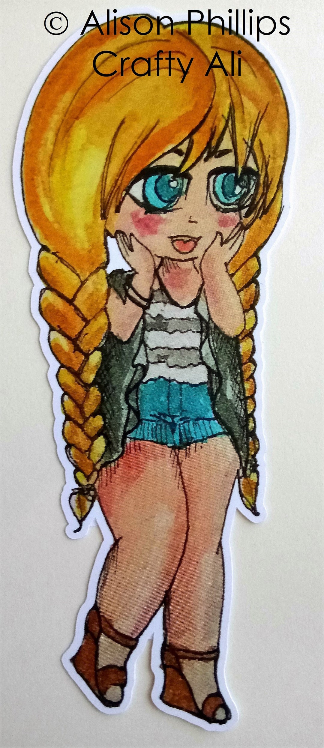 Die Cut Chibi Figure 'steph', Hand Drawn Manga Anime Die Cut Ephemera ...