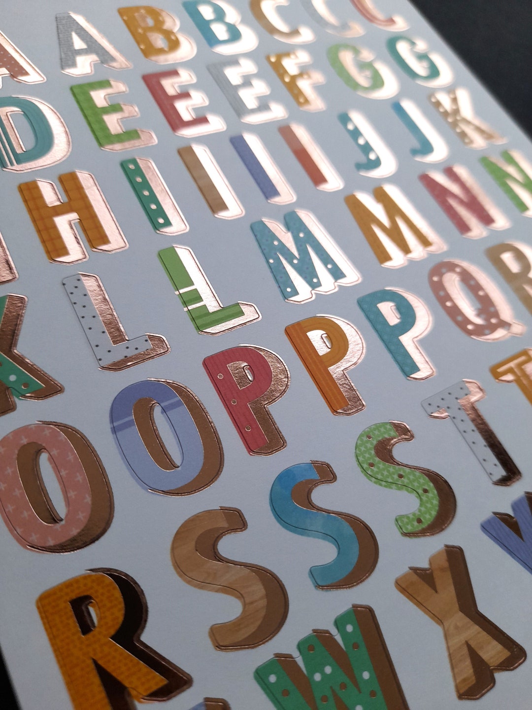 Planner Stickers: Foiled Alphabet Letters / Bujo Stickers / - Etsy