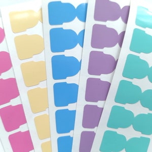 Self Adhesive Planner Tabs in Soft Pastel Colours, Tiny Tabs, Choose ...
