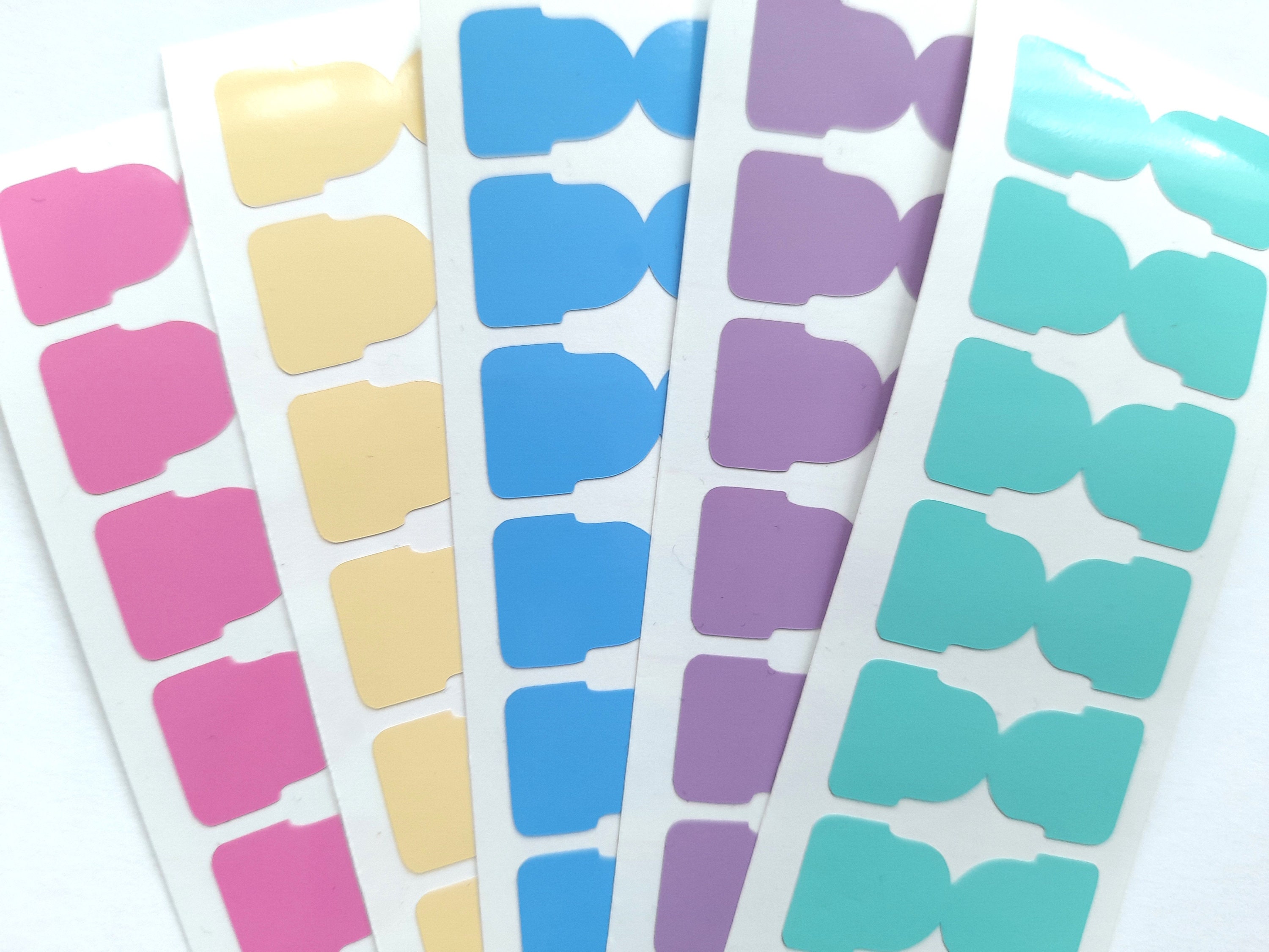 Self Adhesive Planner Tabs in Soft Pastel Colours, Tiny Tabs, Choose ...