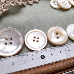Assorted Large Natural Shell Buttons, Set of 10 Off-white Pearly ...