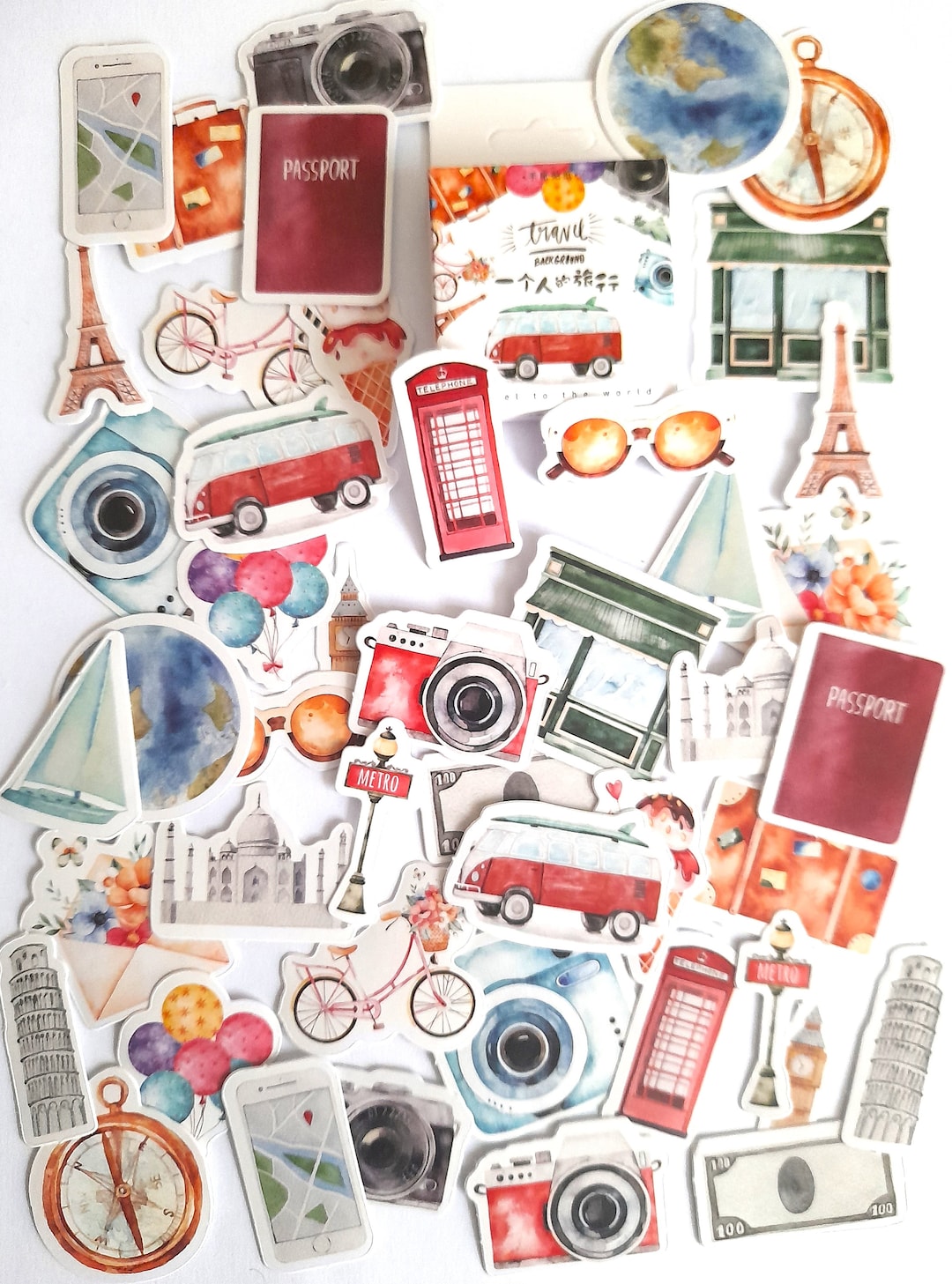 Travel Themed Stickers, Vintage Stickers, Junk Journal Stickers ...