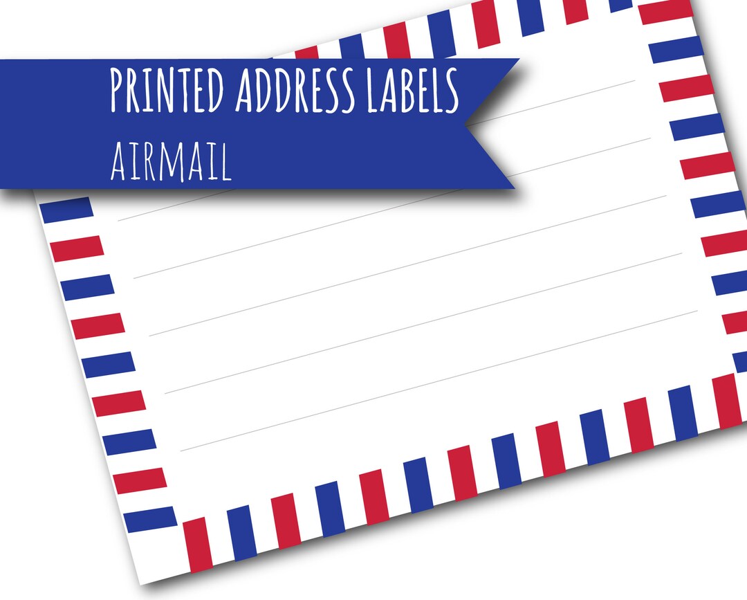 Address Labels With an Airmail Border Design, Self-adhesive Blank ...