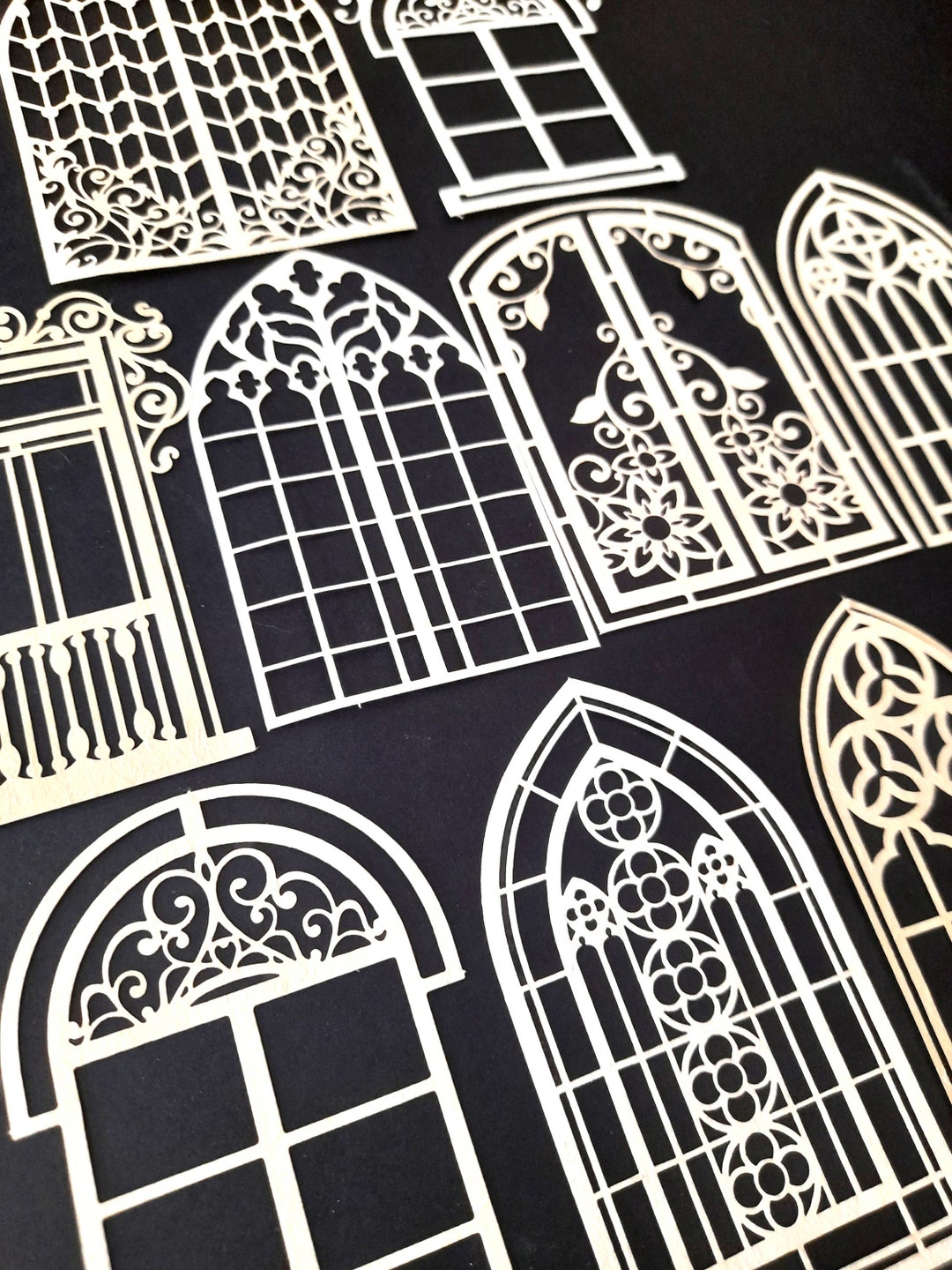 Laser Cut Paper Filigree Window Die Cuts, Ephemera - 10 Pieces for Junk ...