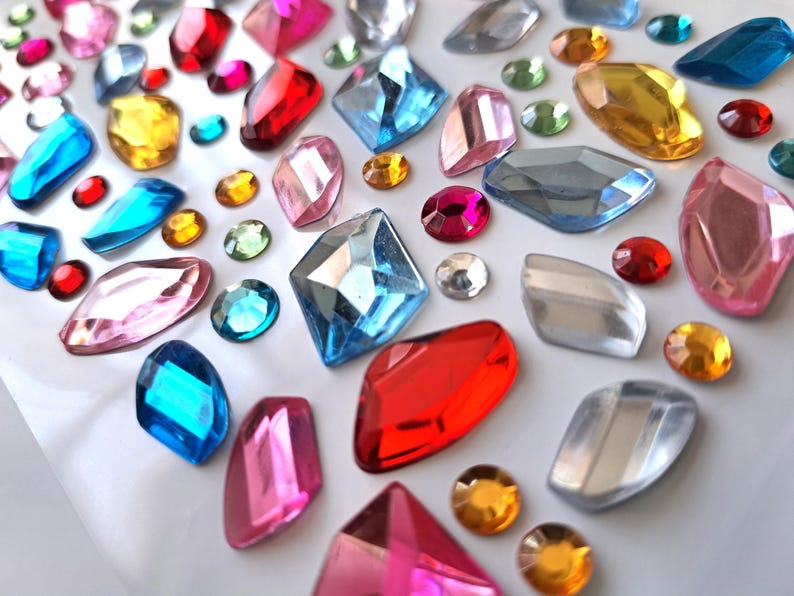 Jewel Pebble Stickers in Pretty Colours, Gem Stickers, Rhinestone ...