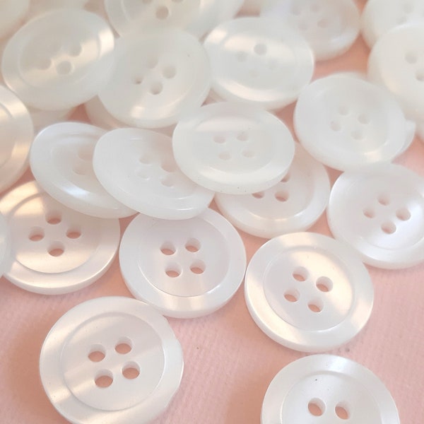 White Buttons - Etsy