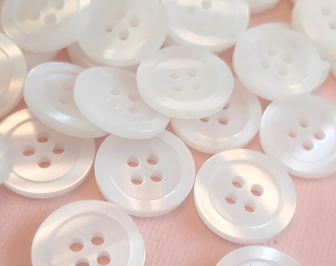 18mm Pearly White 4-hole Buttons, Small Buttons, Sewing Supplies ...