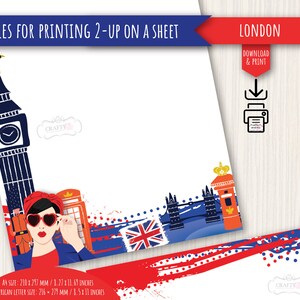 PRINTABLE Letter Writing Notepaper, London UK, Digital Letter Writing ...
