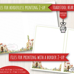 PRINTABLE Letter Writing Notepaper, Toadstool Bear, Digital Letter ...