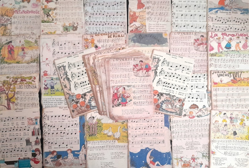 Old Children's Book Page Die Cuts, Ephemera for Junk Journal Supplies ...