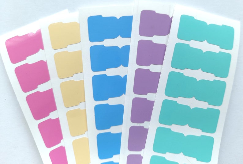 Self Adhesive Planner Tabs in Soft Pastel Colours, Tiny Tabs, Choose ...