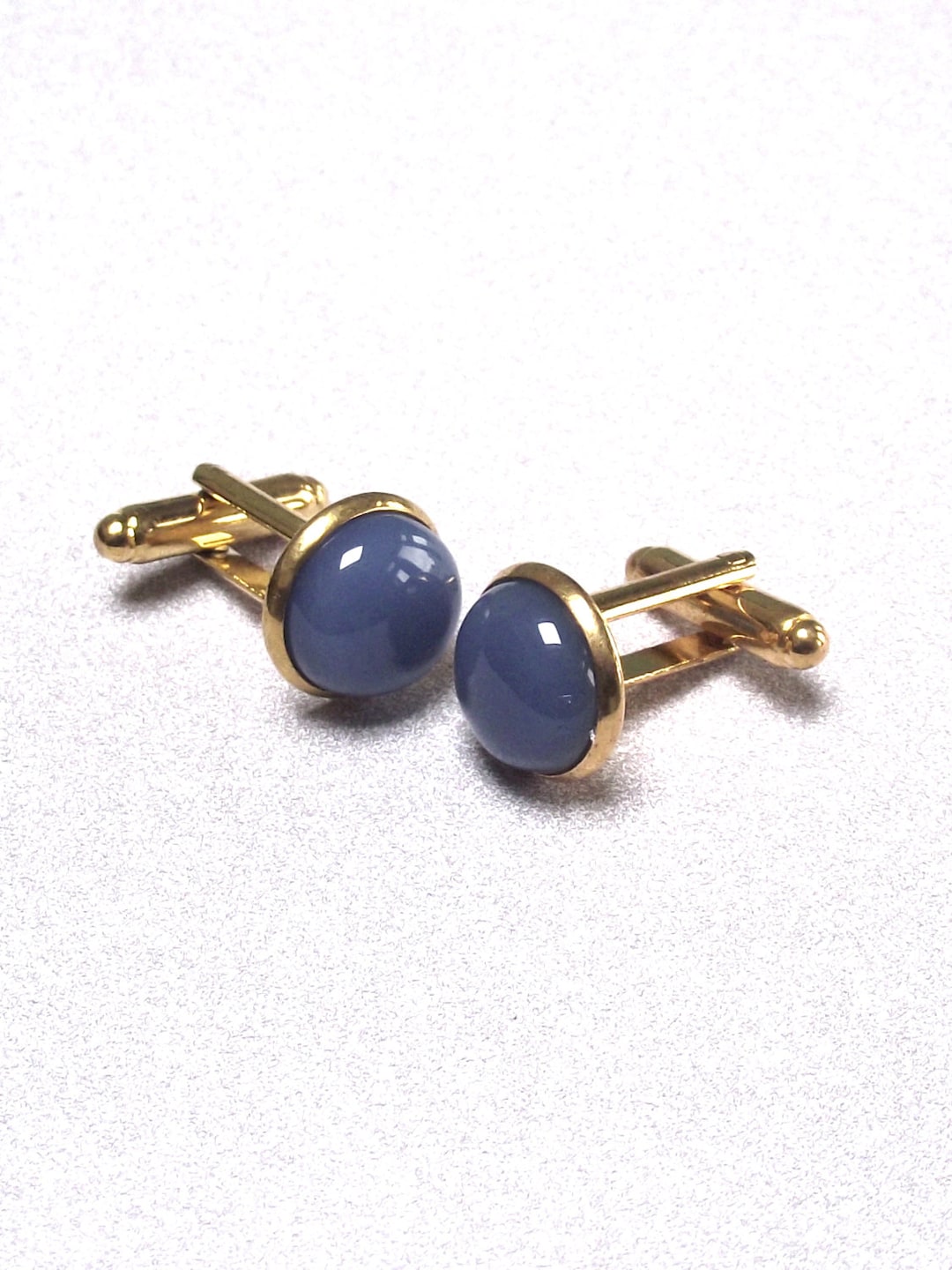 12Cab34b 12mm Coliflor azul Calcedonia Cabujones sobre gemelos chapados ...