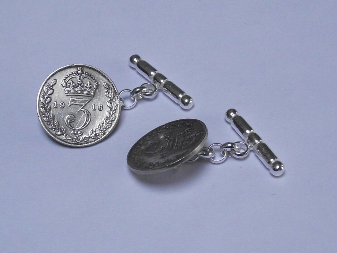 1916 Silver 3d Treasury Tag Style Cufflinks - 09sp B - Etsy