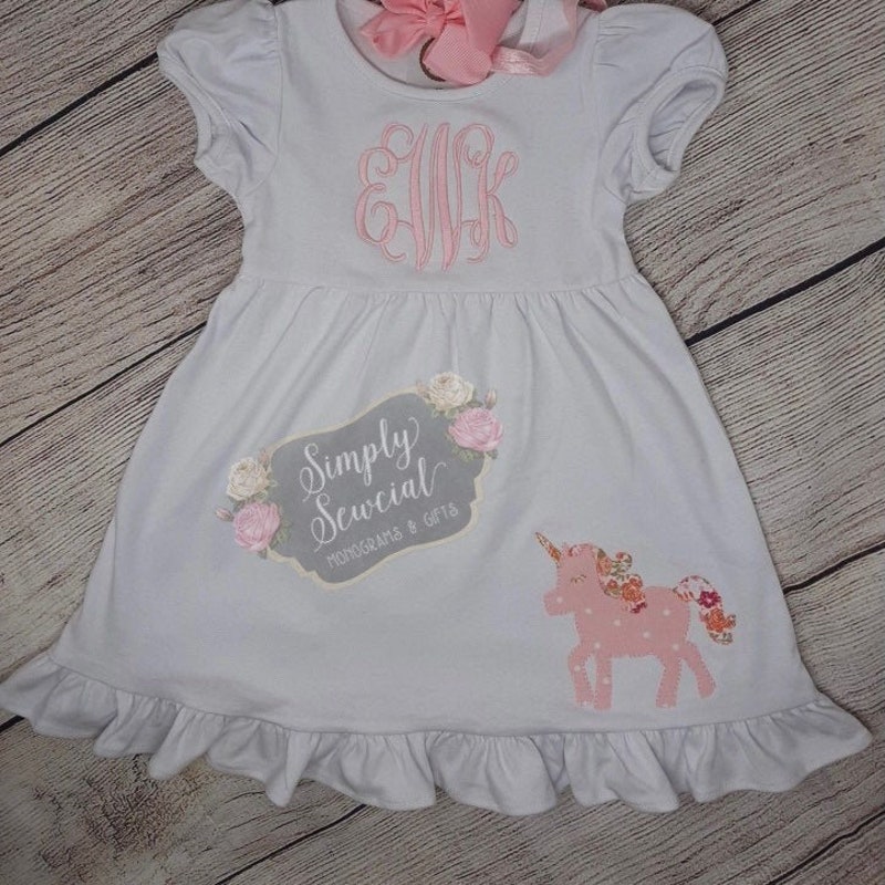 Girls Applique Dress - Etsy