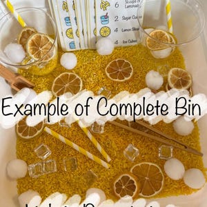 Card Only | Lemonade Sensory Bin Recipe Cards - Etsy