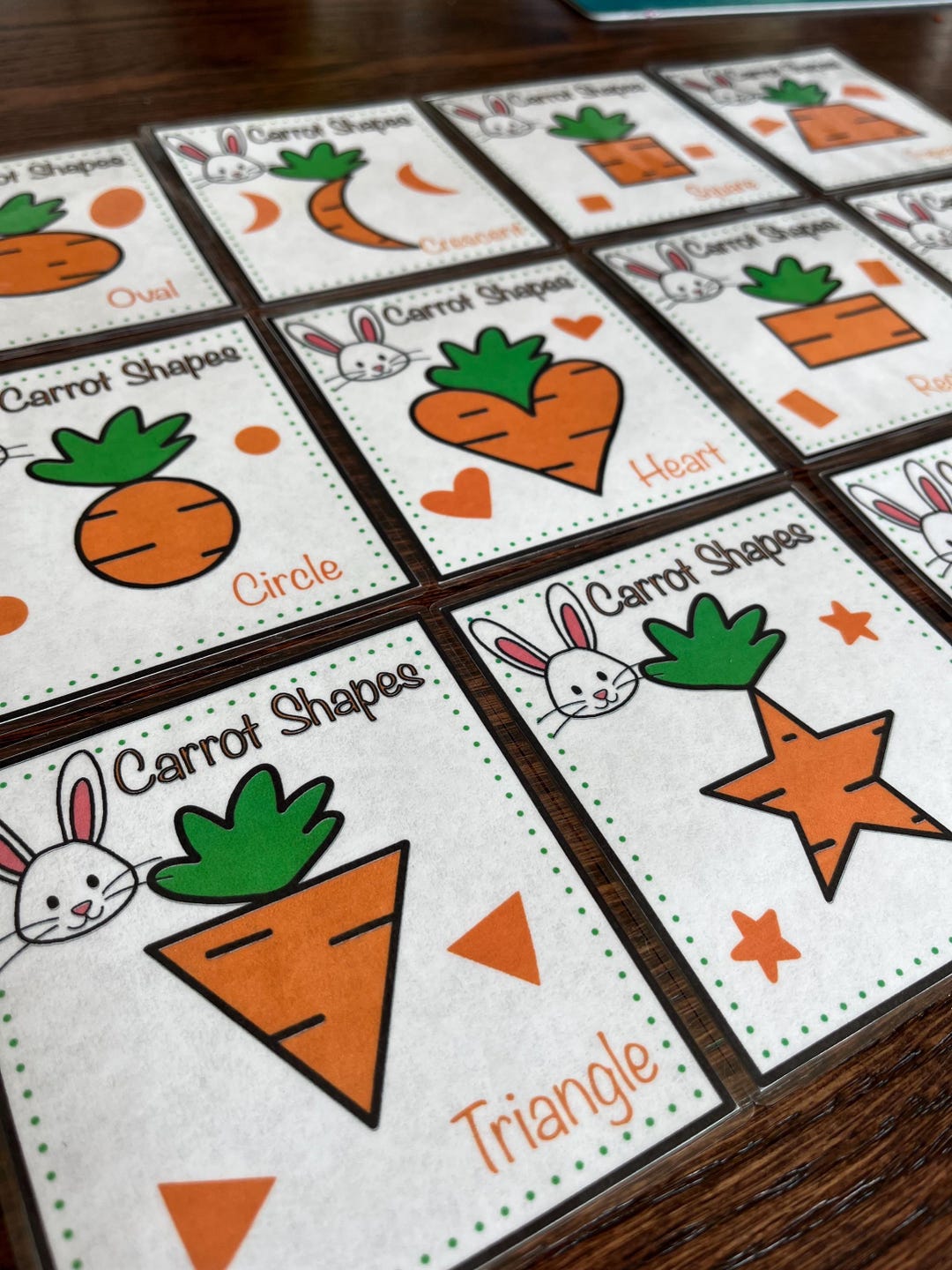 Easter Carrot Shapes Play Dough Mats: Toddler Learning Cards (digital ...